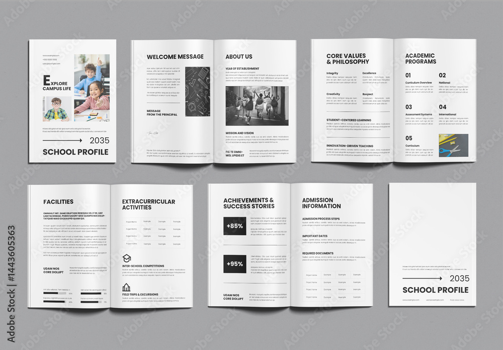 Modern School Profile Brochure Template Stock Template | Adobe Stock