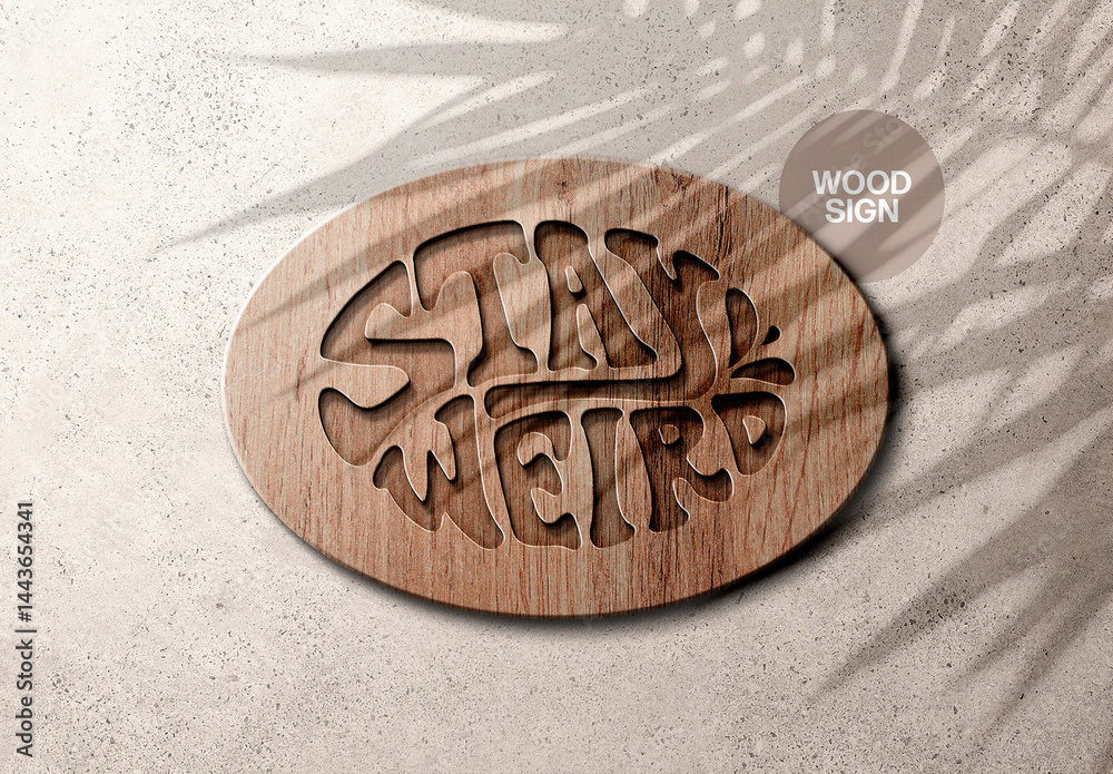 Rustic Wooden Sign Cut Out Mockup Stock Template | Adobe Stock