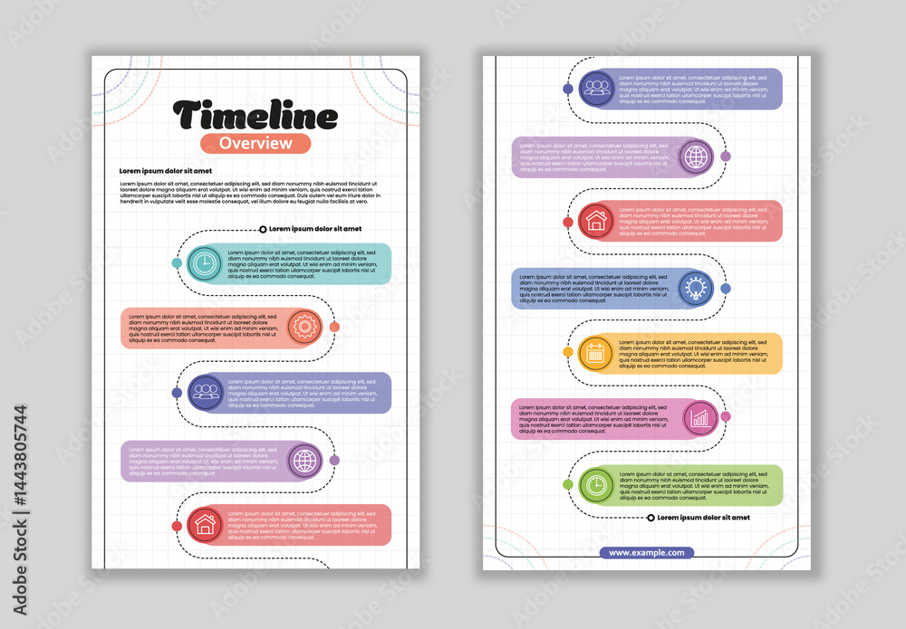 Colorful Clean Minimal Step Timeline Infographic Stock Template | Adobe ...