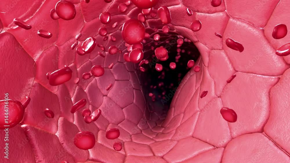Vidéo Stock Hypertension and blood clots cause narrowing of the blood ...