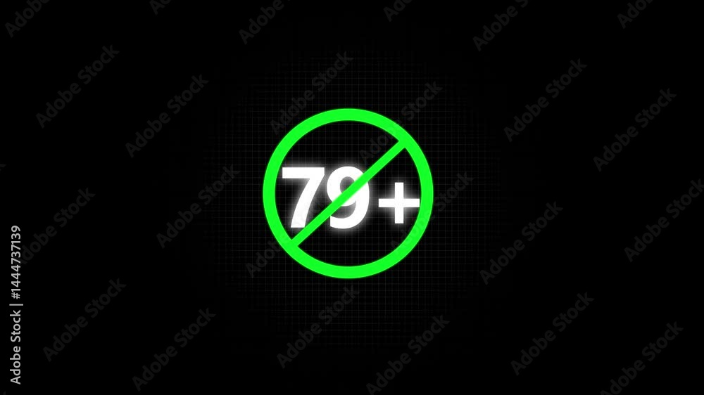 79 Plus Prohibited Sign – Green Circle with Slash Over 79+ Symbol ...