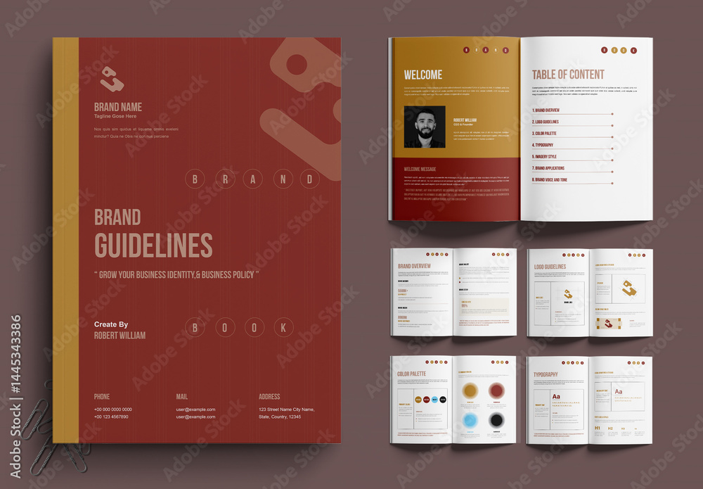 Minimal Brand Identity Guideline Template Stock Template | Adobe Stock