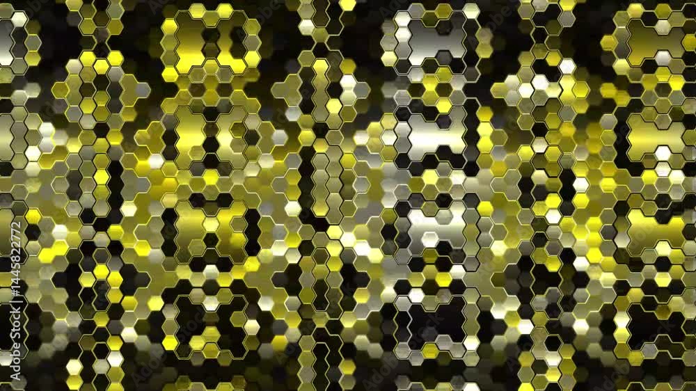 3D background loop animation in gray tone colour greyhexagon, hexagonal ...