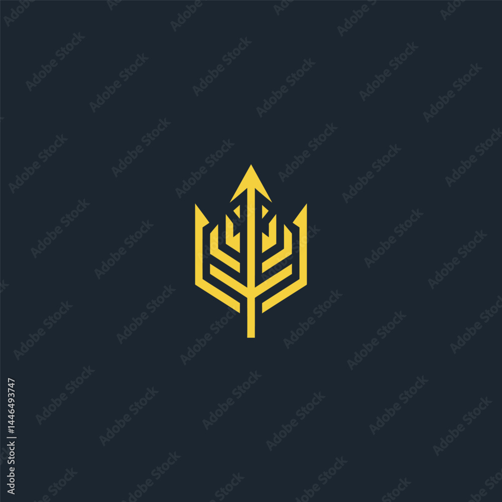 Poster Geometric trident logo with bold, angular modern design. – Wall ...
