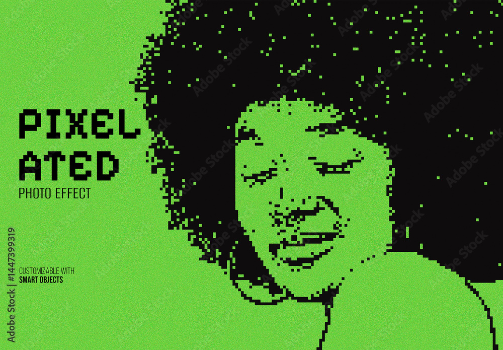 Pixelated Photo Effect Stock Template | Adobe Stock