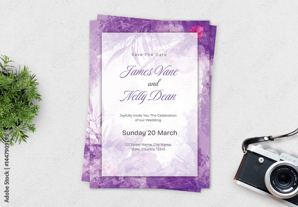 Wedding Invitation Card Design Template Stock Template | Adobe Stock