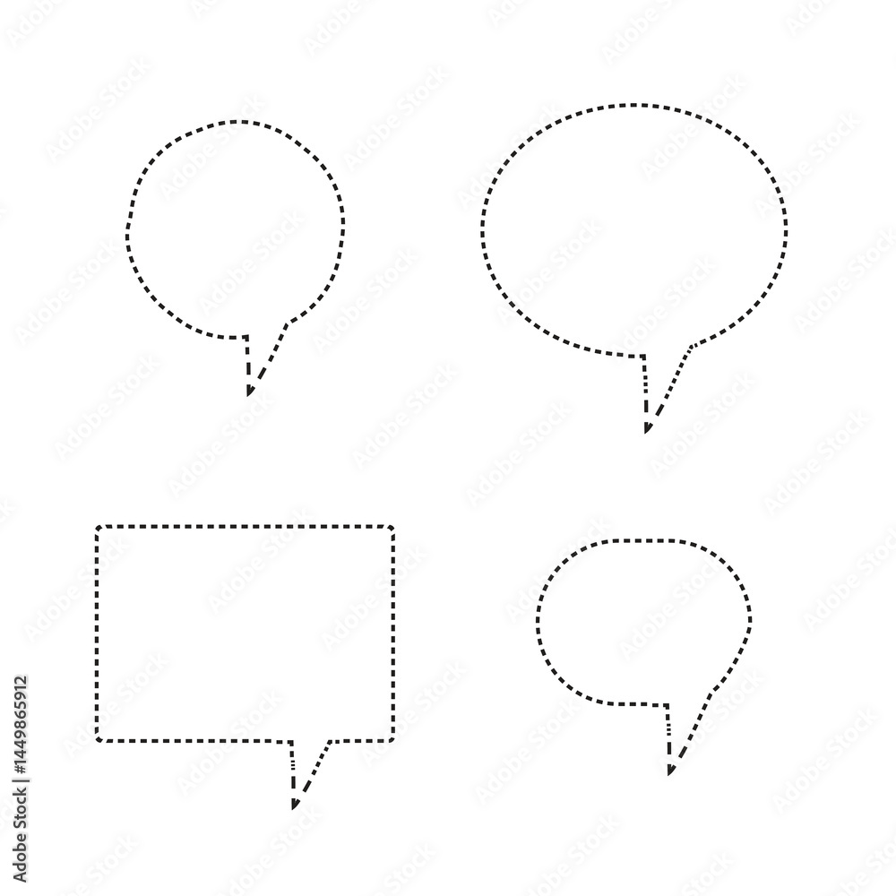 Poster A bubble speech for webtoon comics style frame dashed frame ...