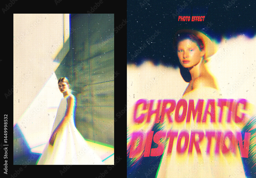 Camera Lens Distortion With Chromatic Aberrations Photo Effect Stock ...