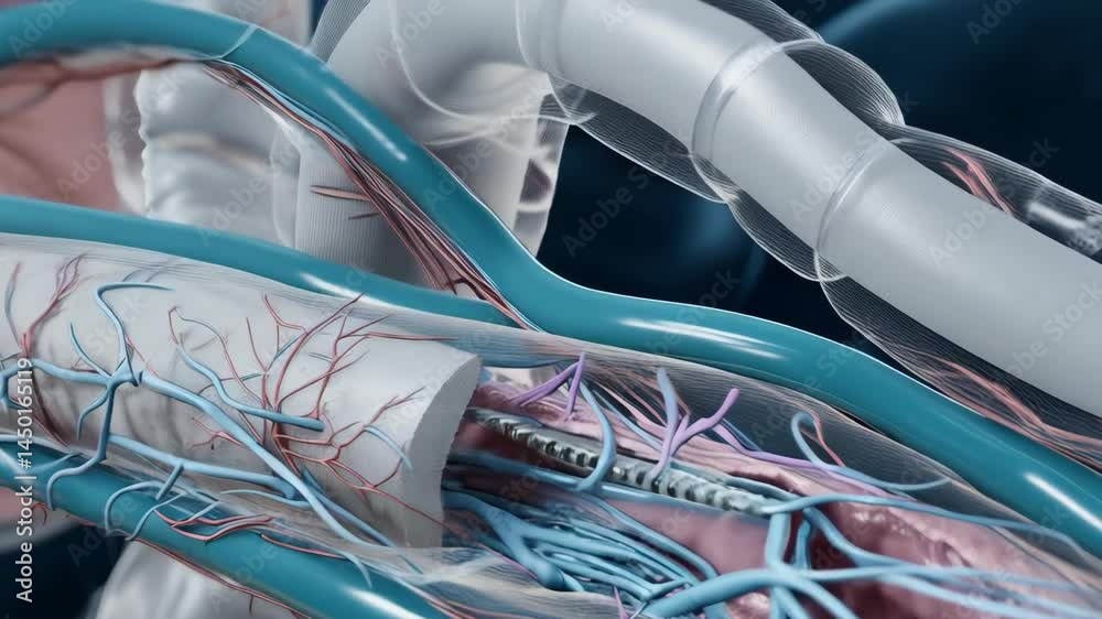 Visual representation of a human vascular system showing blood vessels ...