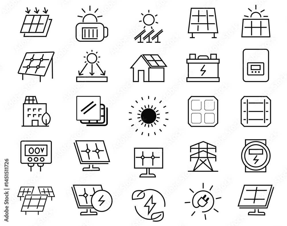 Poster Solar Energy Pictograms A Sustainable Future – Wall Art | UkPosters