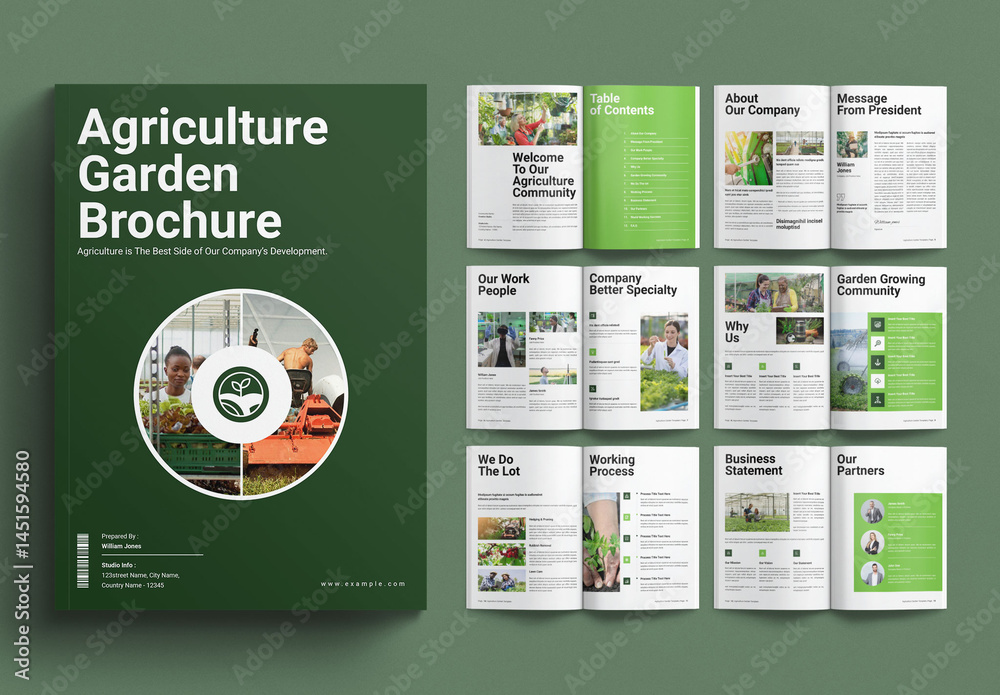 Agriculture Garden Brochure Template Stock Template | Adobe Stock