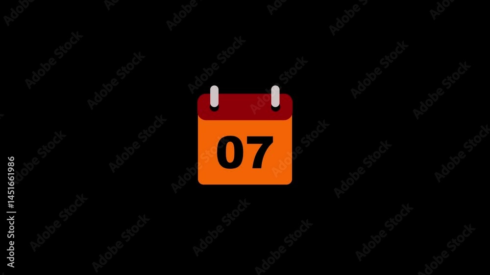 Vidéo Stock 07 date calendar icon Animation with transparent background ...