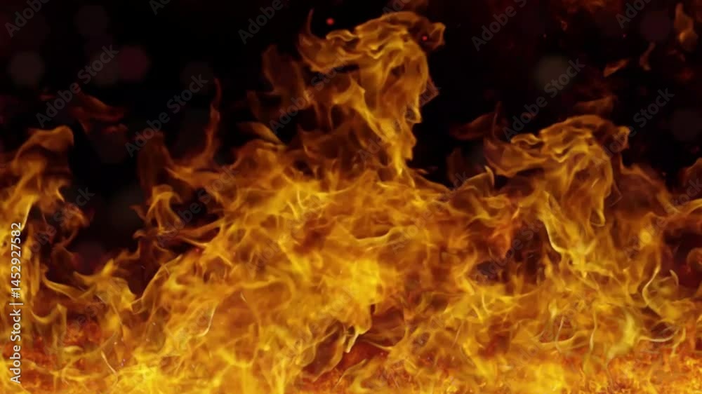 Realistic Fire Flames Background – Looping Burning Effect in 4K Stock ...
