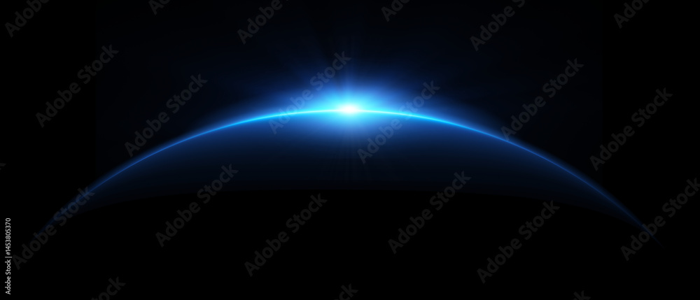 Blue light flare - flash light streak ray - large light flare behind ...