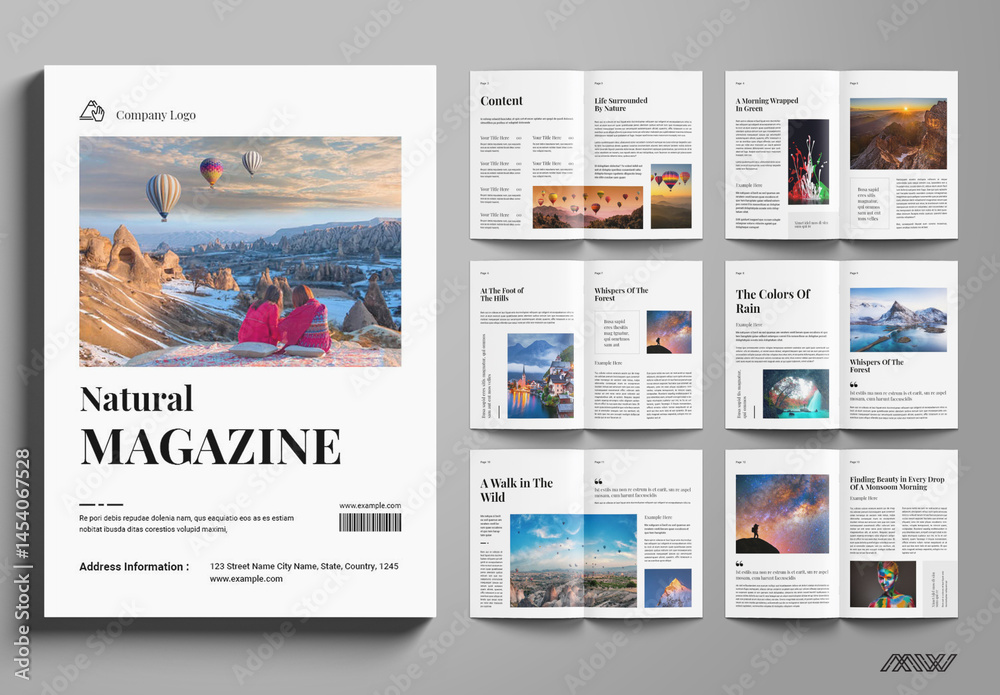 Natural Magazine Layout Template Stock Template | Adobe Stock