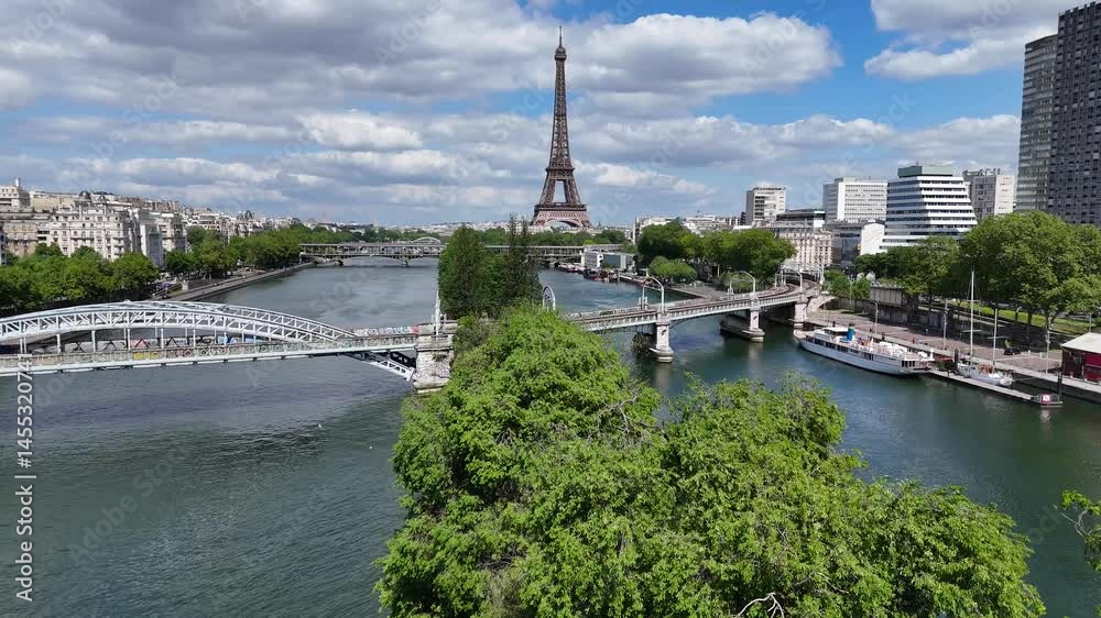 Paris Skyline At Paris In France Island France. Highrise Eiffel Tower ...