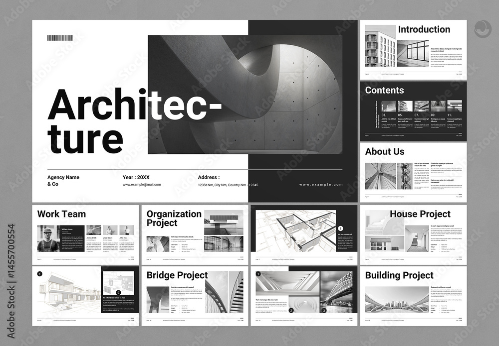 Architecture Portfolio Presentation Template Stock Template Adobe Stock