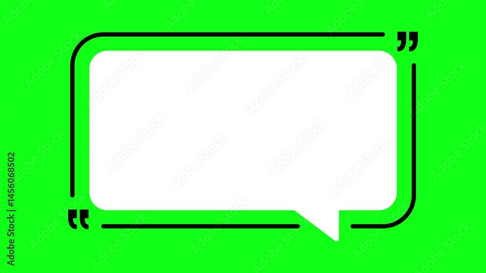 Simple Quote Box Animation on Green Screen Background in 4K, Chat ...