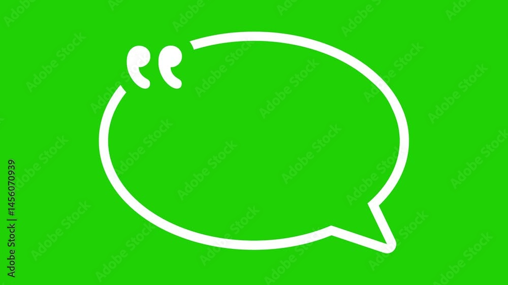 Simple Quote Box Animation on Green Screen Background in 4K, Chat ...