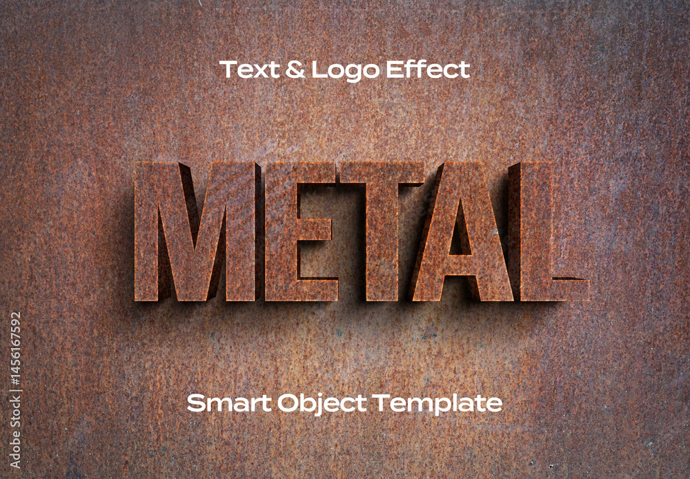 Metal Sign Chrome Steel Text Logo Style Effect Mockup Logotype Template ...