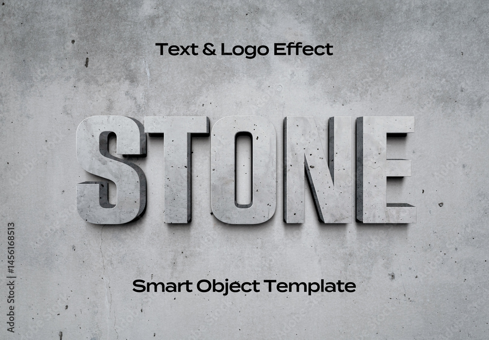 Concrete Texture Stone 3D Text Logo Style Effect Mockup Logotype ...
