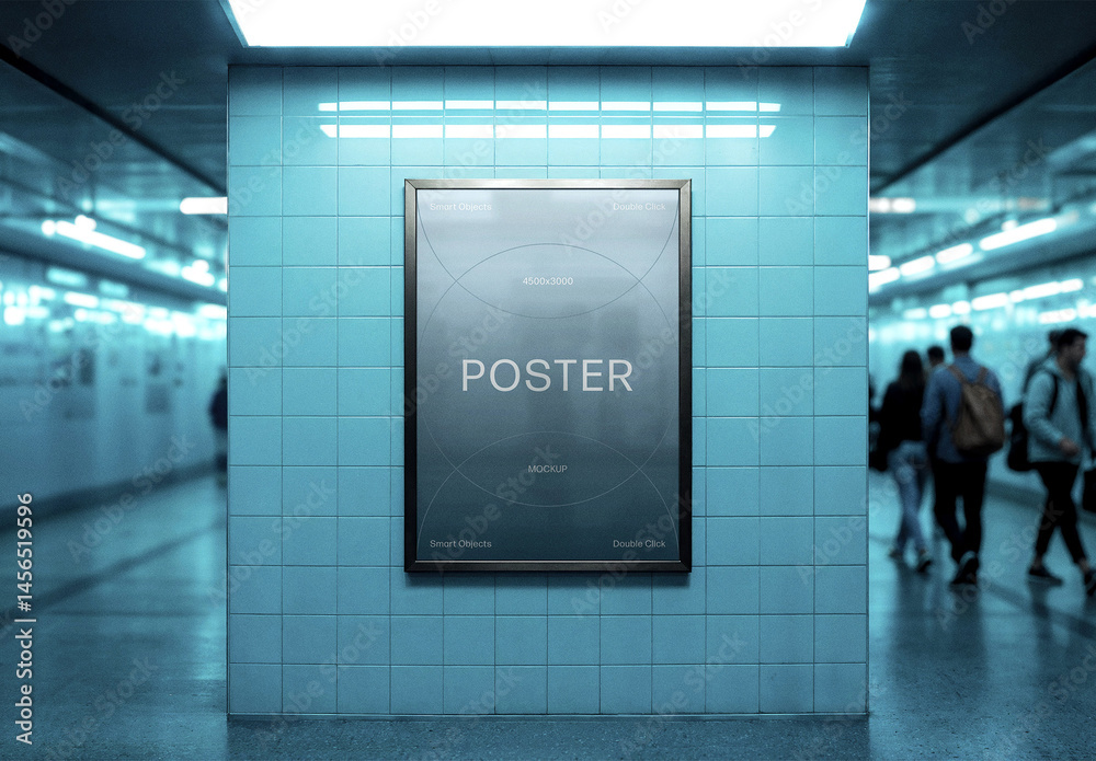 Underground A4 Poster Mockup Stock Template | Adobe Stock