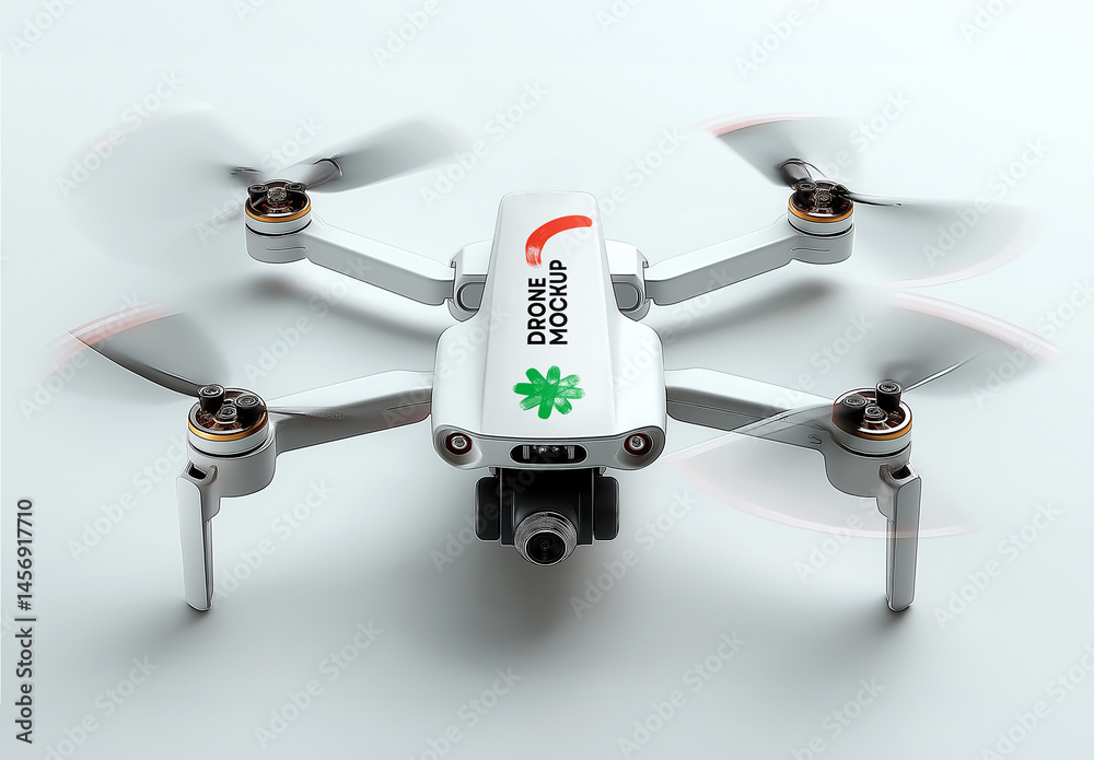 Drone Mockup with Flying Blades – Realistic Top View UAV Scene for ...
