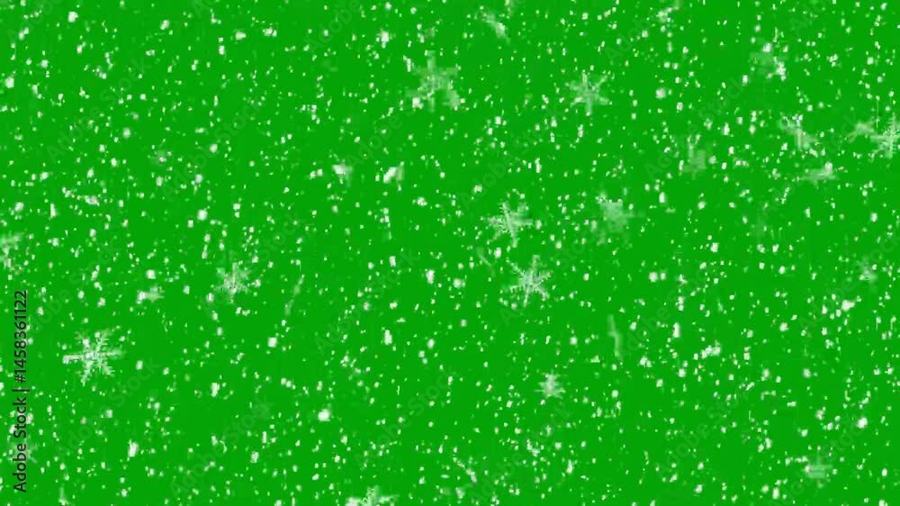 white snow green background hd loop animation. falling snow background ...