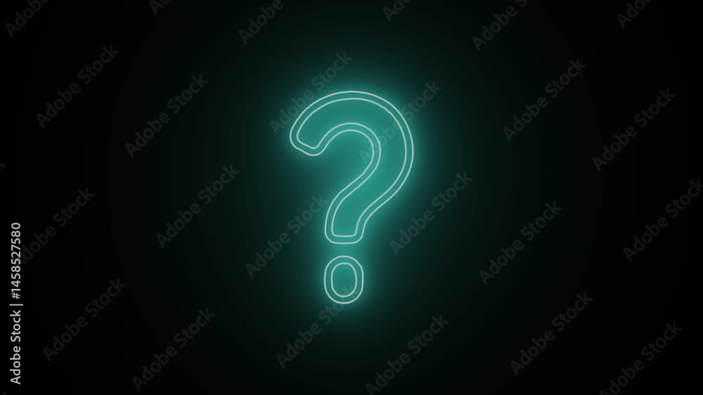 Question mark icon. problem sign. neon question mark icon animation ...