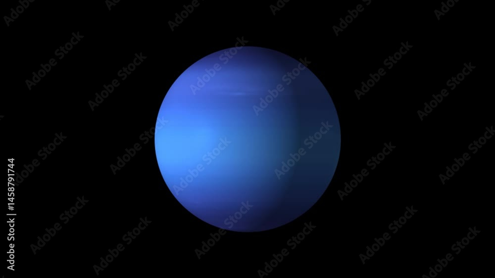 a 4k animation showing the rotation of the planet neptunus from left to ...