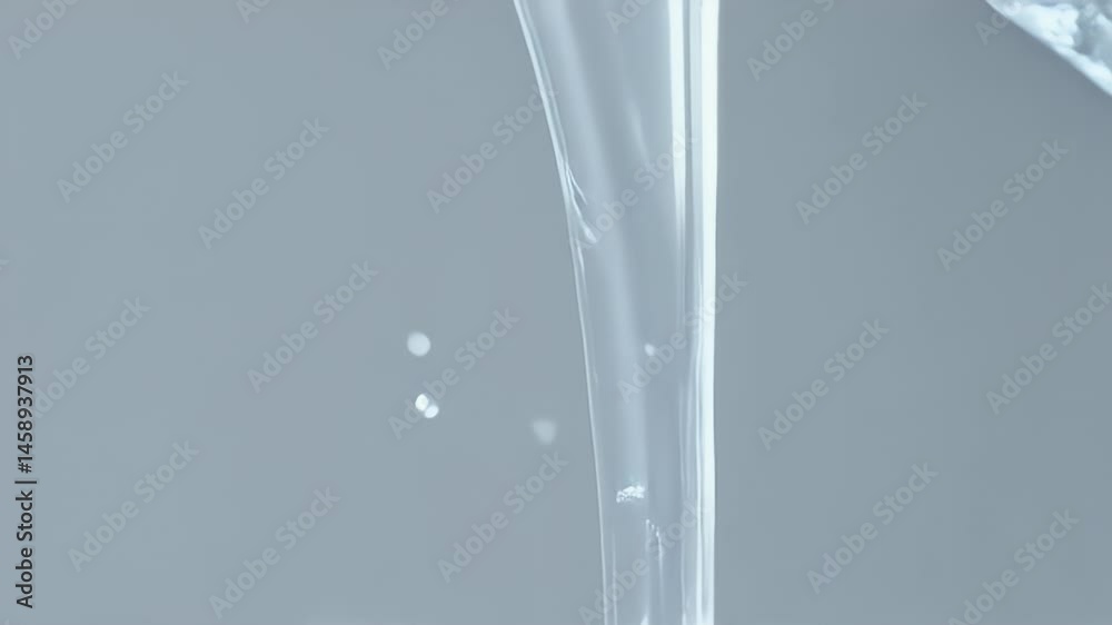 Clear Liquid Pouring on Gray Surface Demonstrating Fluidity in a ...