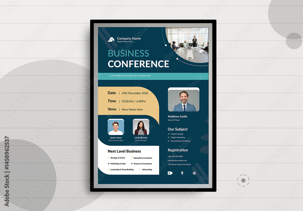 Business Conference Poster Layout Stock Template | Adobe Stock