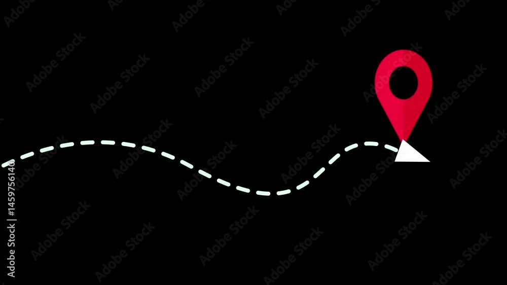 Animated Location Pin with Dotted GPS Route – Transparent Background ...
