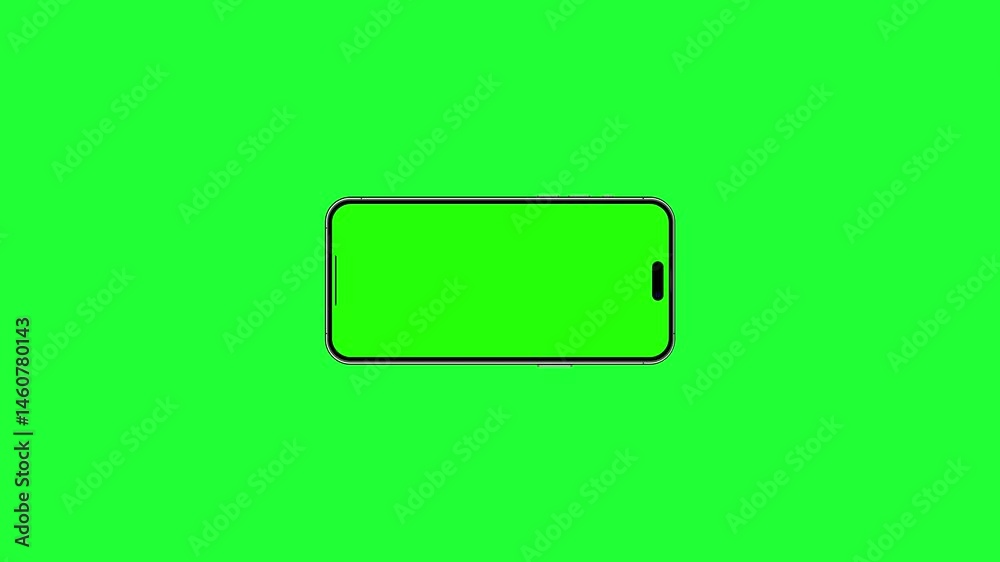 Smartphone with green screen and marks for tacking on greenscreen ...