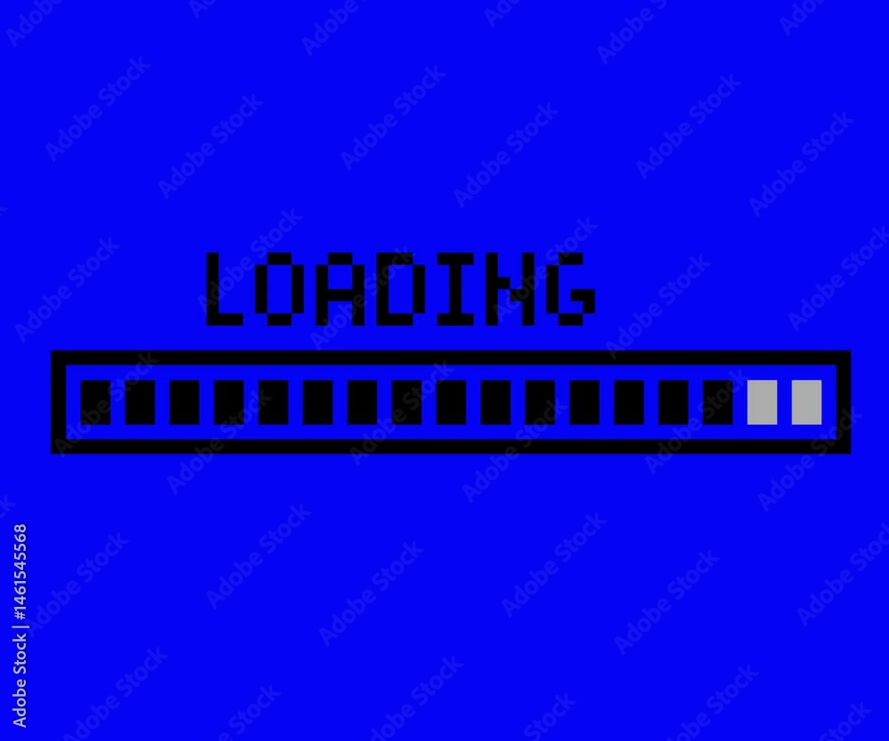 Pixel loading bar, Loading progress icon, Blue screen bar, Buffer bar ...