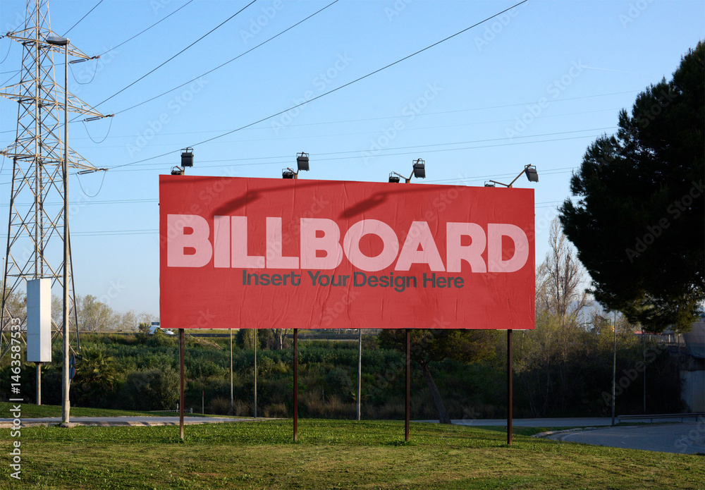 Ad-Ready Billboard in Barcelona for Mockup Stock Template | Adobe Stock
