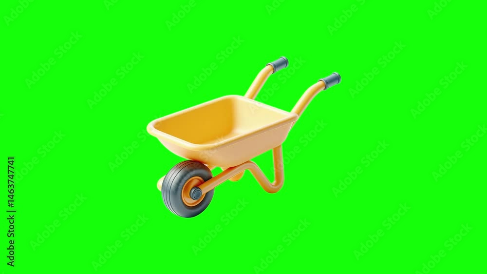 Wheelbarrow green screen animation motion graphic in 4K high resolution ...