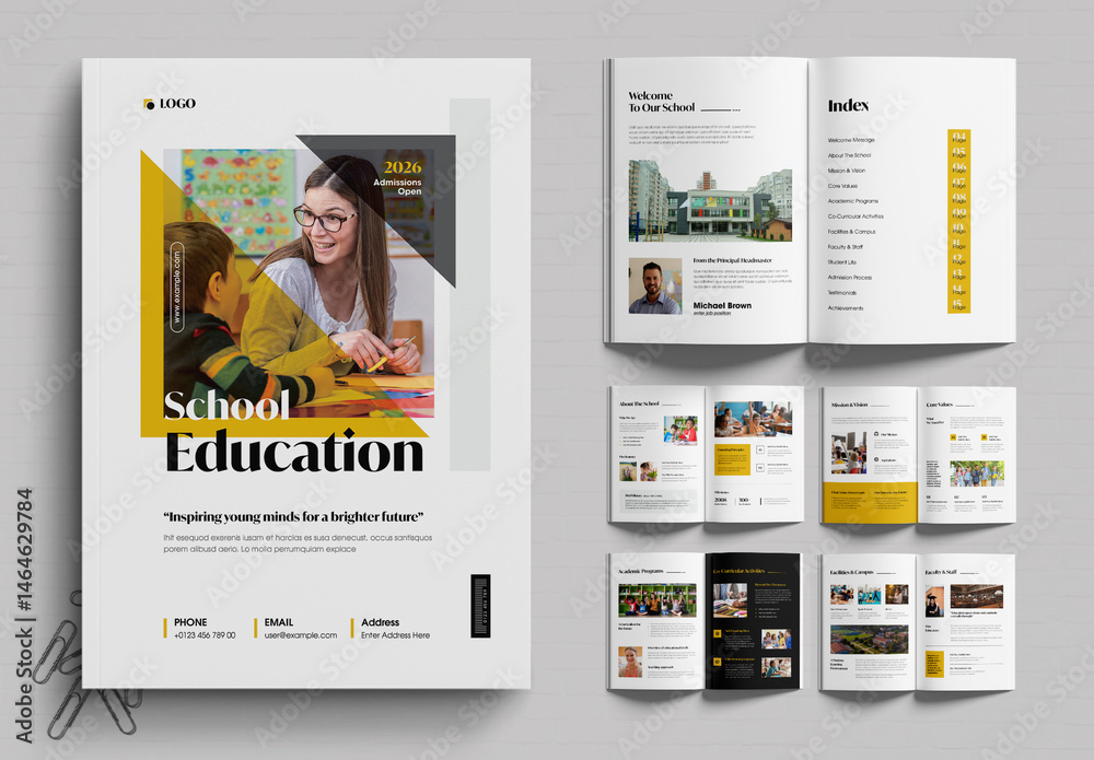 Modern Educational Brochure Template with Clean Layout Stock Template ...