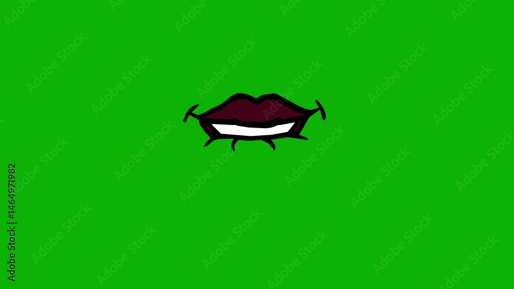 Bundle of Female Mouth Lip Sync On Green Screen 2D Animation, loopable ...
