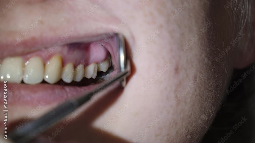 Video Stock Dentist examines inflammatory process in patients oral ...