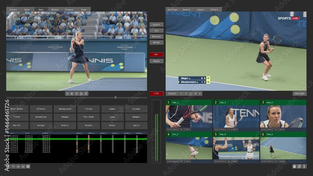 Technical Media Director's Tennis Broadcast Interface with Live Match ...