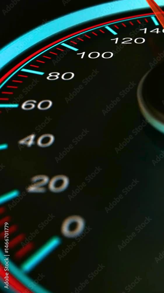 Car dashboard with speedometer. Acceleration electric car engine ...