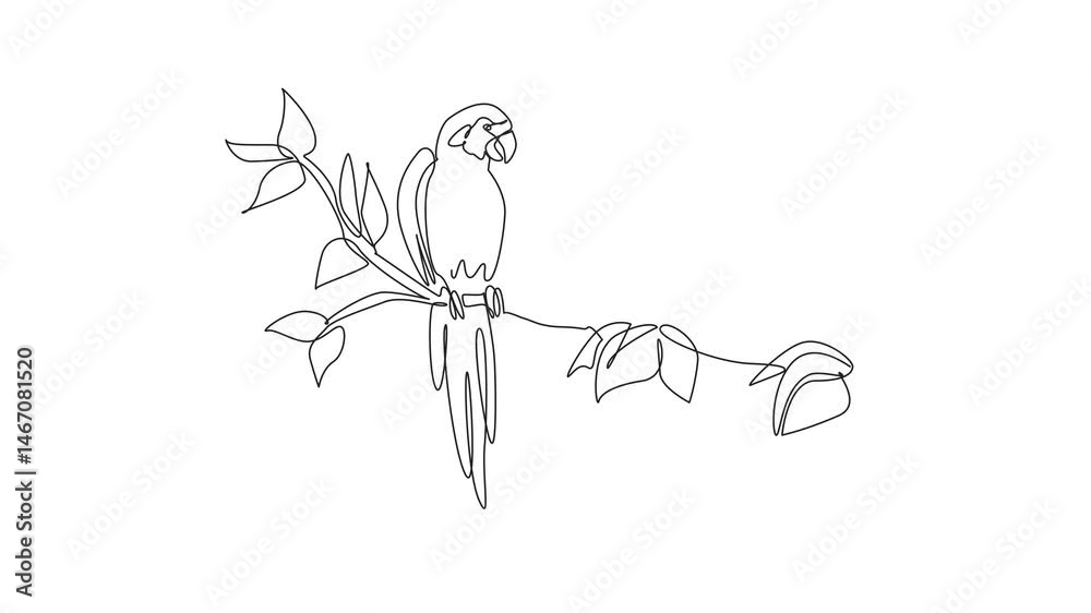 National Bird Day. Animated self drawing of one continuous line drawing ...