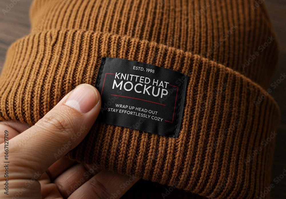Knitted Winter Hat Mockup Stock Template | Adobe Stock
