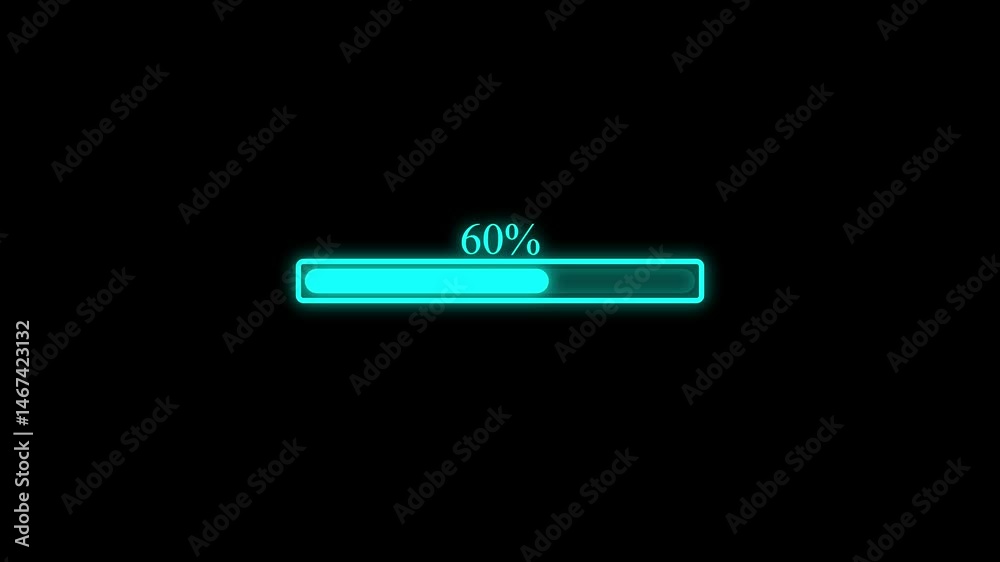 Futuristic HUD Elements with loading 60%. Chart Animation percentage ...