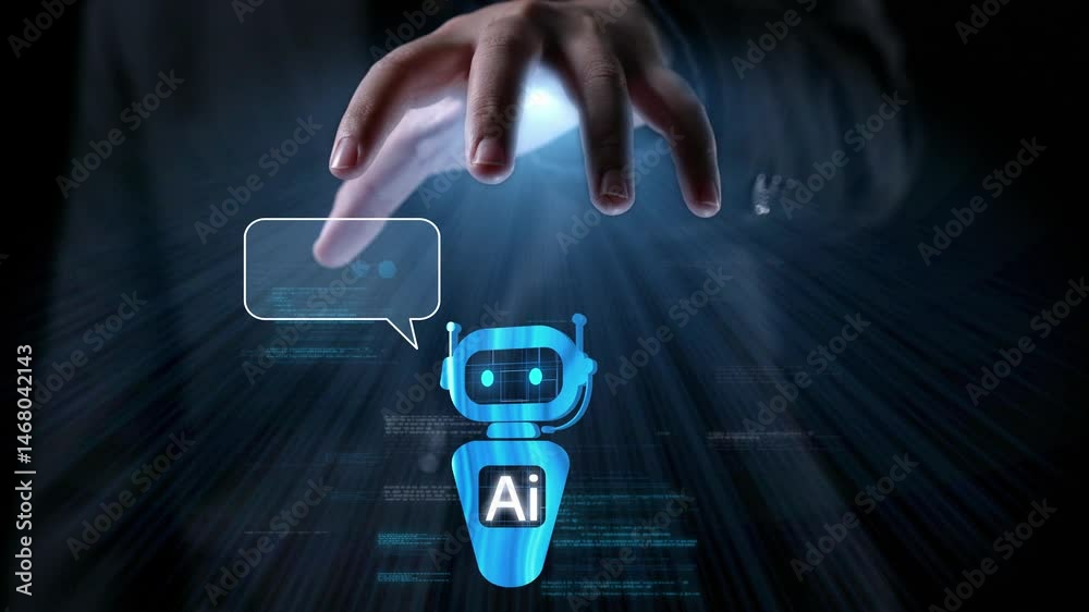 Human interact with AI artificial intelligence virtual assistant ...