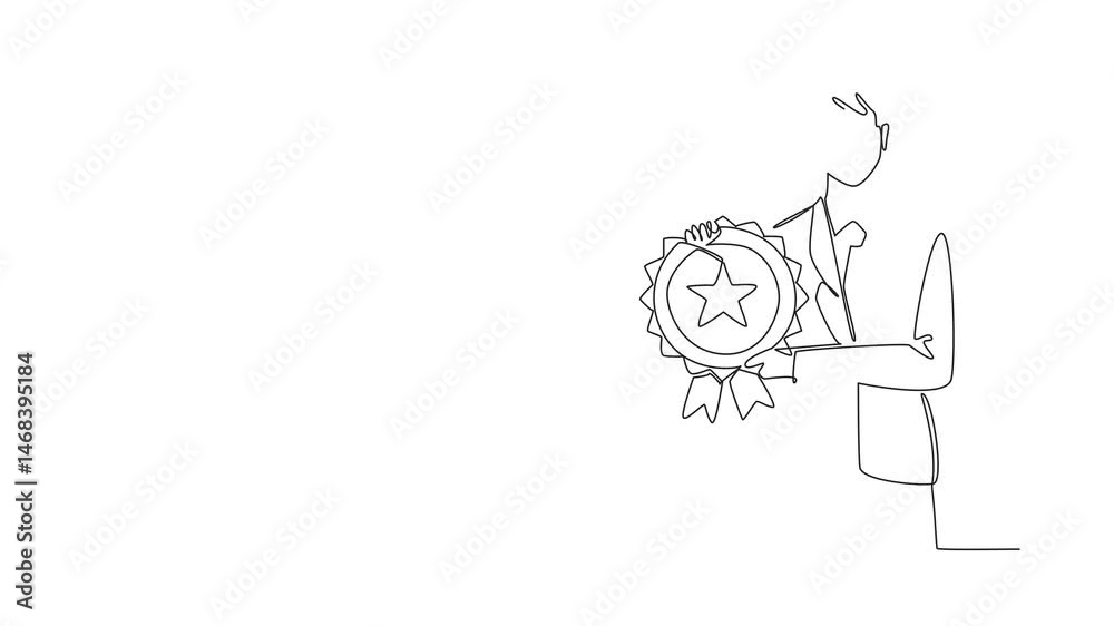 Animated self drawing of continuous one line drawing man in blazer and ...