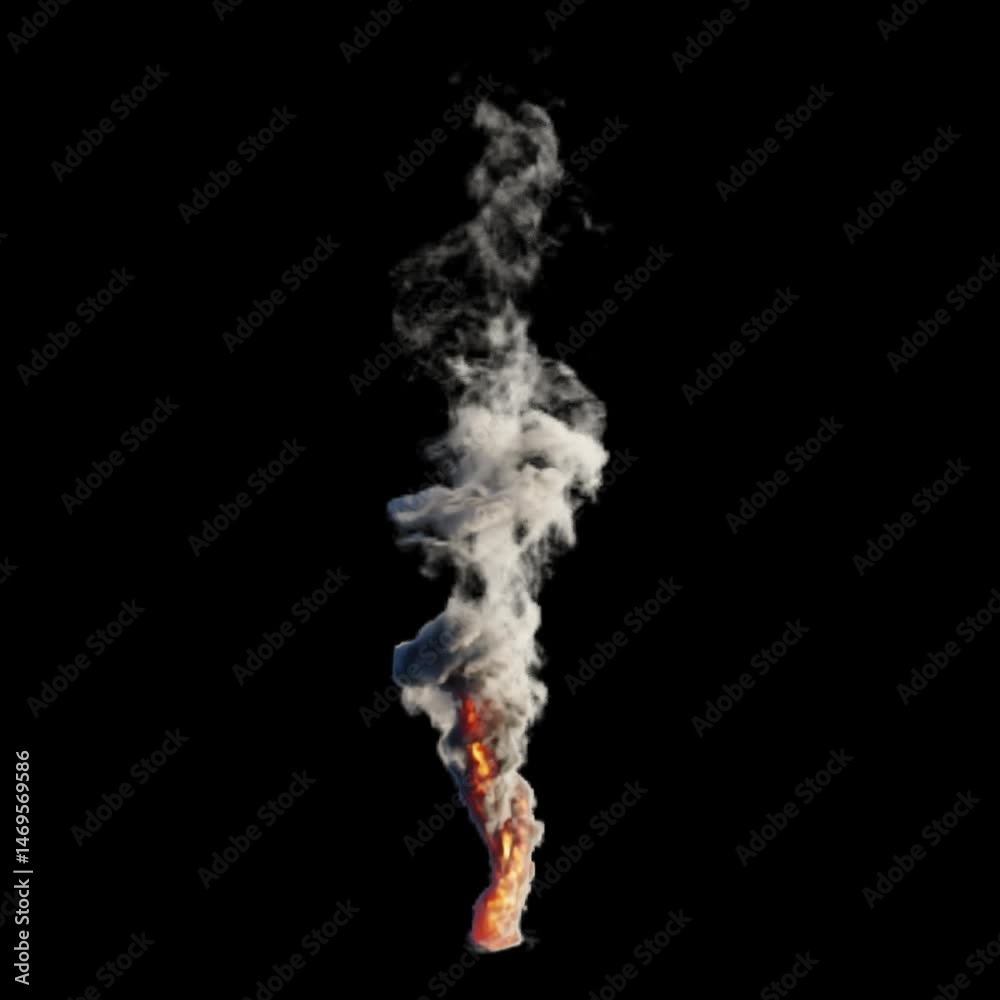 Realistic Fire Tornado with Smoke – Looping VFX Animation with Alpha ...