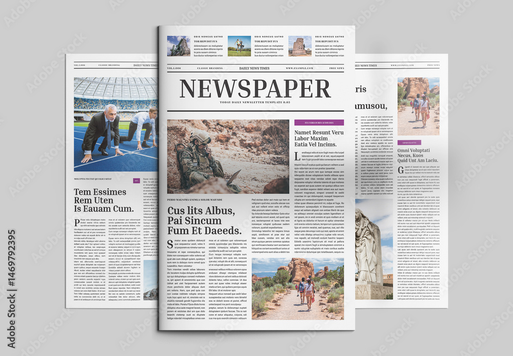 Classic Style Newspaper Template Stock Template | Adobe Stock