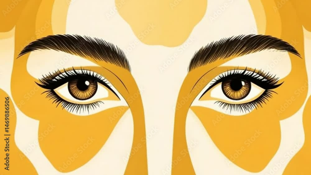 Elegant Woman Eyes with Eyebrows Vector Line Art - Minimalist Beauty ...